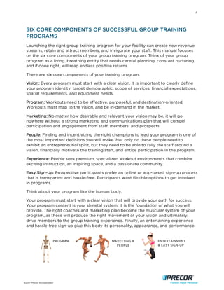Precor Group Training Business Manual | PDF