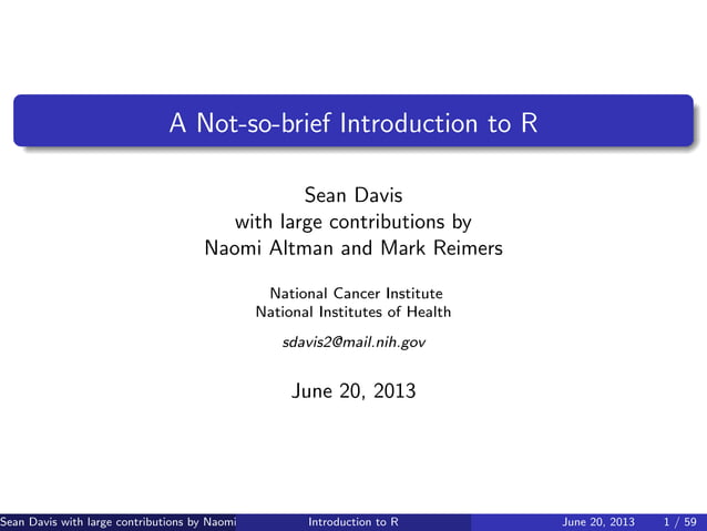 Introduction to R | PDF