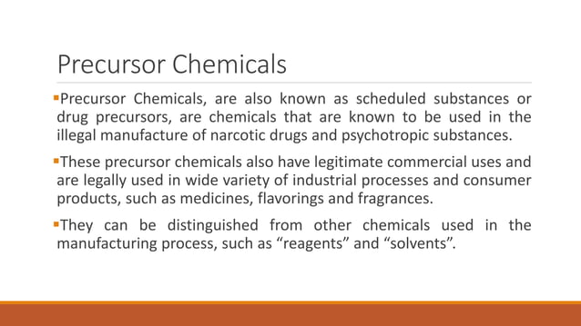 Precursor chemicals | PPTX