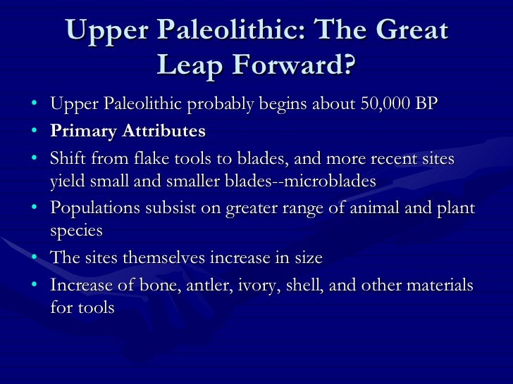 Lower to Upper Paleolithic