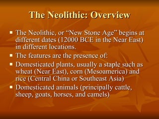 Precoursors of Civilization: Mesolithic and Neolithic | PPT