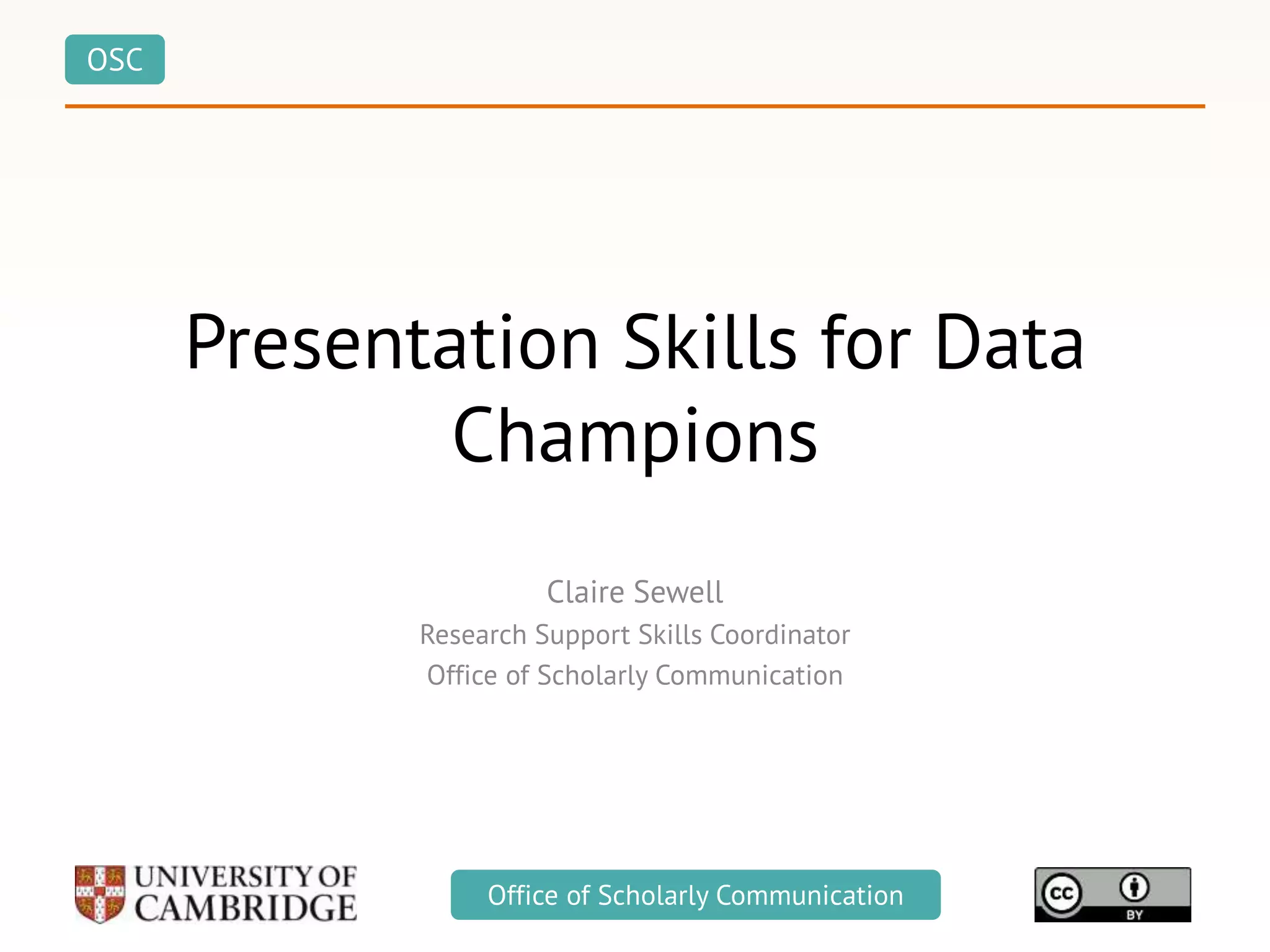 Presentation Skills for Data Champions | PPTX