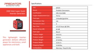 Predator 2000 generator | PPT
