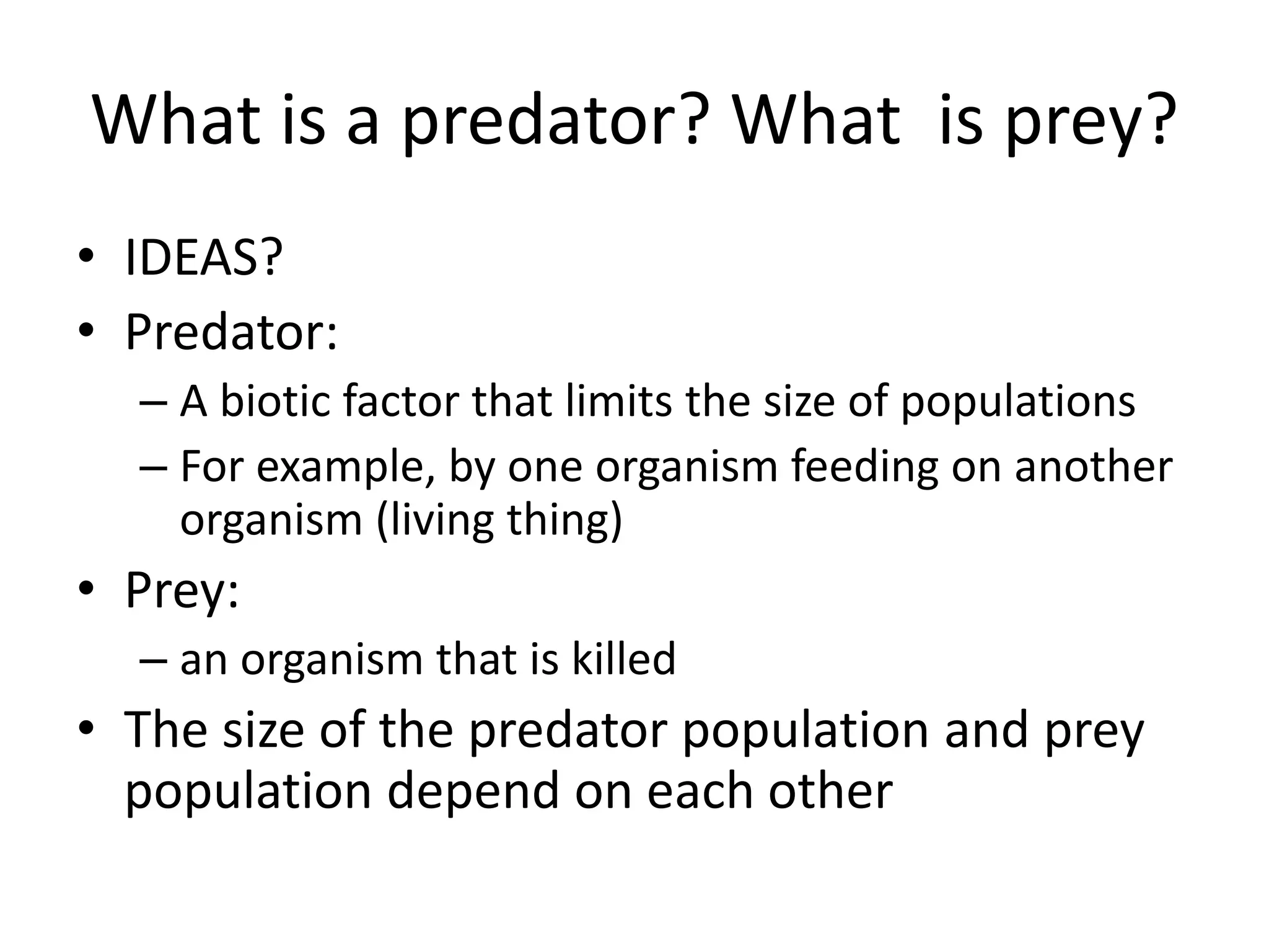 Predator – prey relationships | PPTX