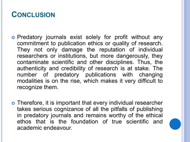predatory. Journal publisher presentation | PPTX