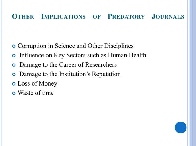 predatory. Journal publisher presentation | PPTX