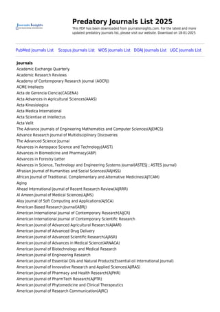 list of predatory journals, beware not to submitted .pdf