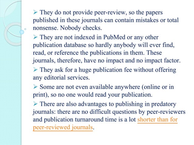 Predatory journals: Why and How to Avoid Them | PPT | Free Download