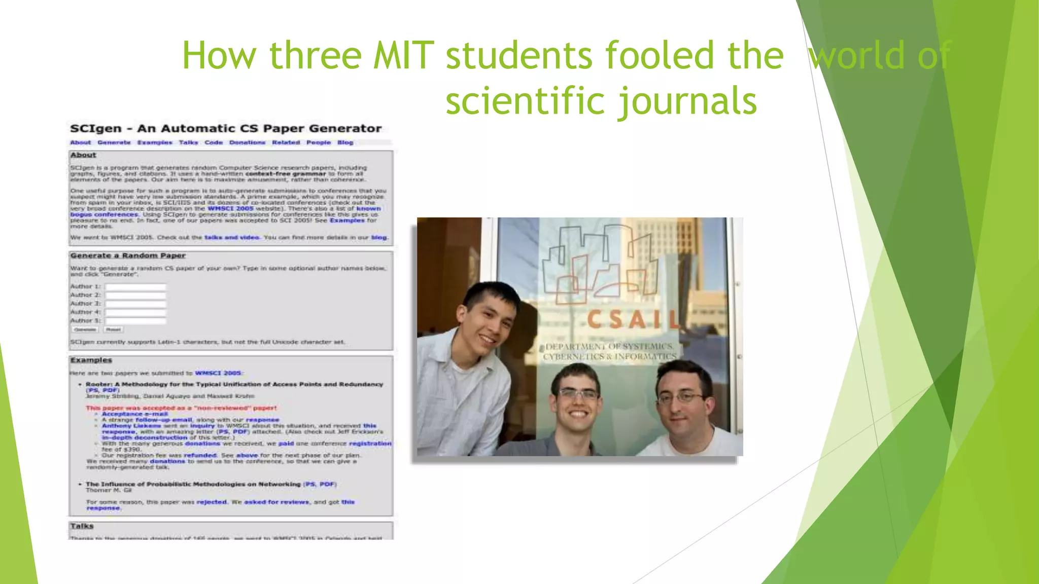 Predatory Publications and Software Tools for Identification | PPTX