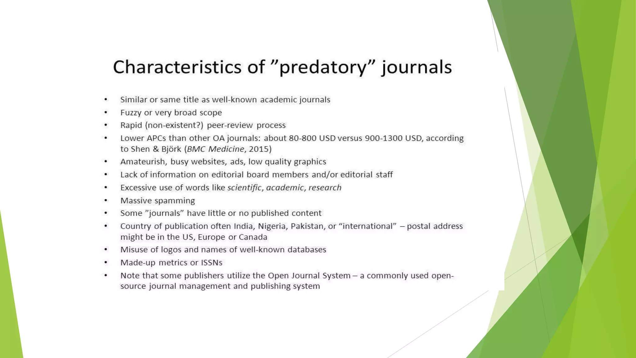 Predatory Publications and Software Tools for Identification | PPTX