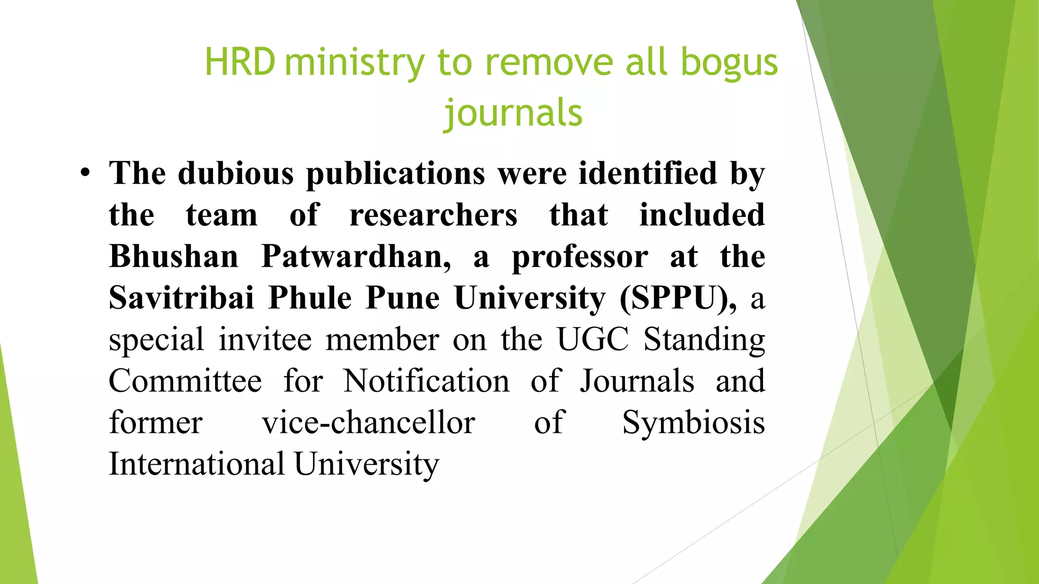 Predatory Publications and Software Tools for Identification | PPTX