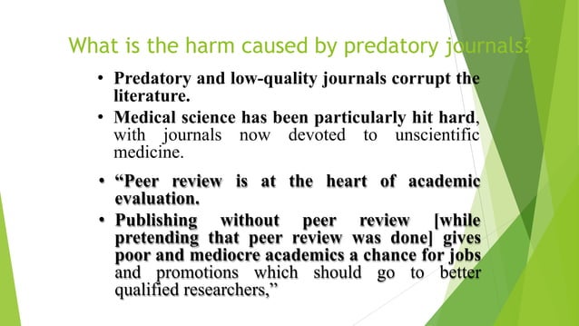 Predatory Publications and Software Tools for Identification | PPTX