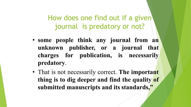 Predatory Publications and Software Tools for Identification | PPTX