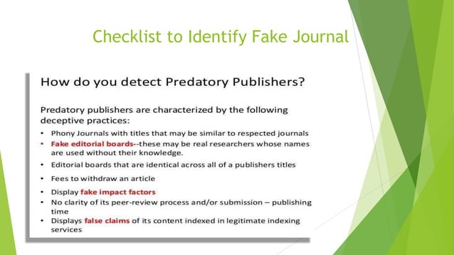 Predatory Publications and Software Tools for Identification | PPTX
