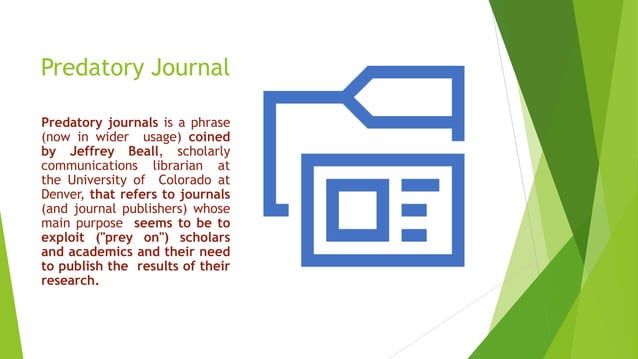 Predatory Publications and Software Tools for Identification | PPTX