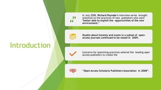 Predatory Publications and Software Tools for Identification | PPTX