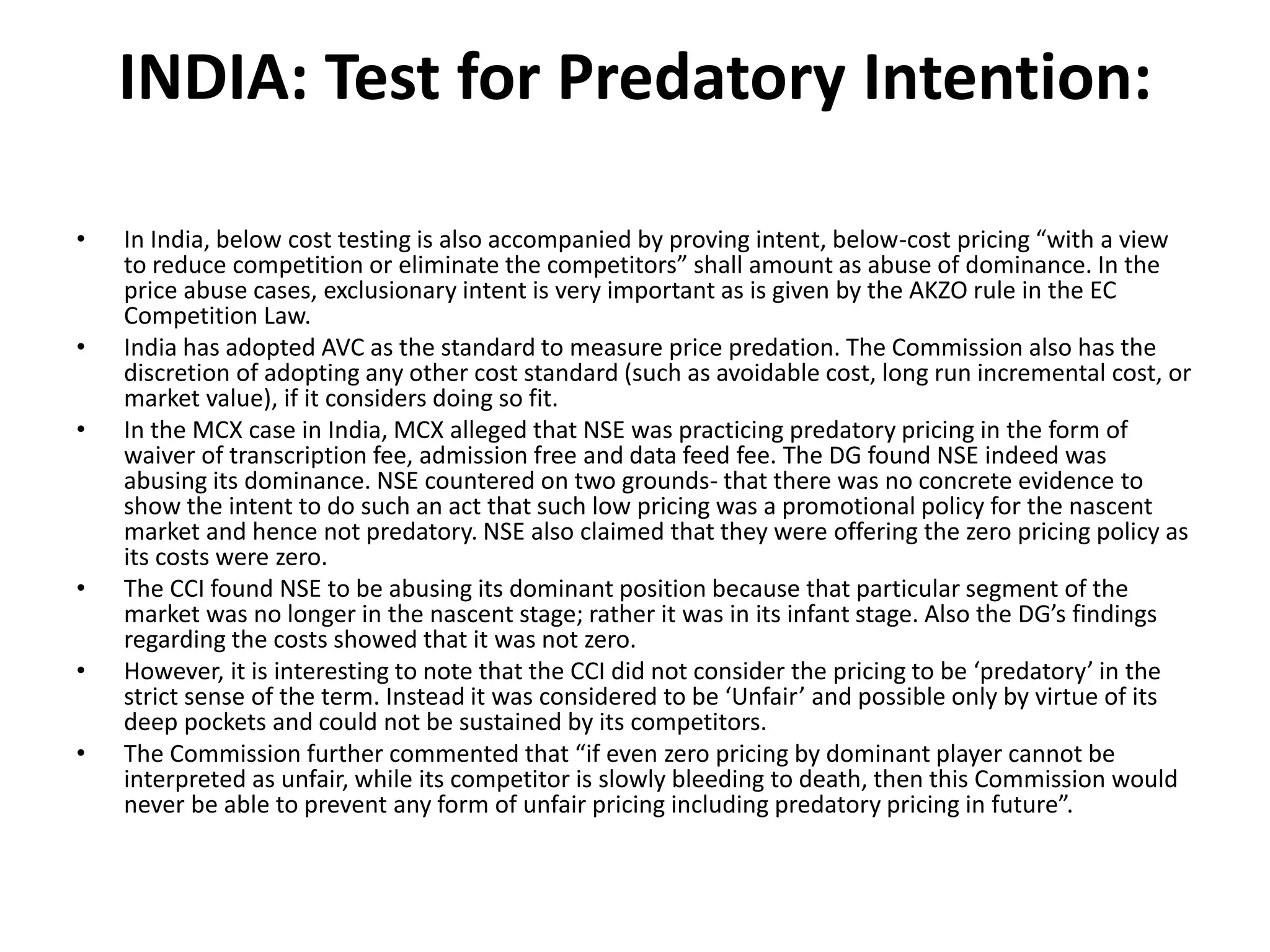 Predatory pricing as an abuse of dominant position | PPTX