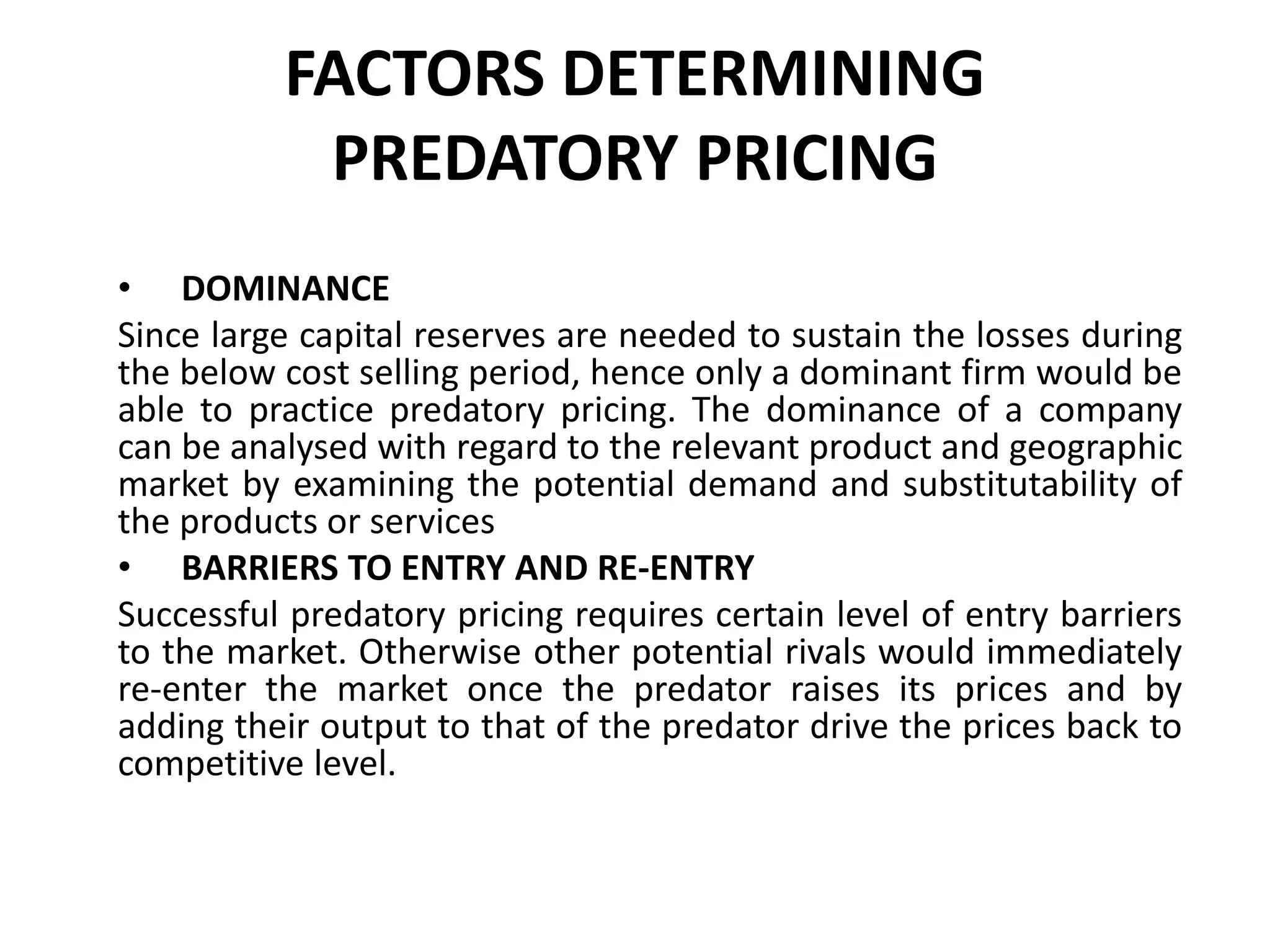 Predatory pricing as an abuse of dominant position | PPTX