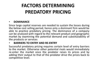 Predatory pricing as an abuse of dominant position | PPTX