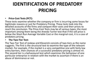 Predatory pricing as an abuse of dominant position | PPTX