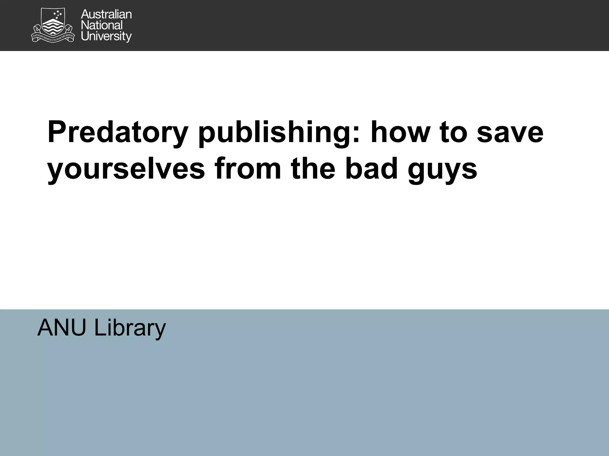 Predatory publishing 2019 | PPT