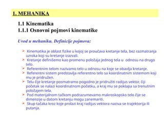 mehanika konematika osnovni principi kinematike | PPTX