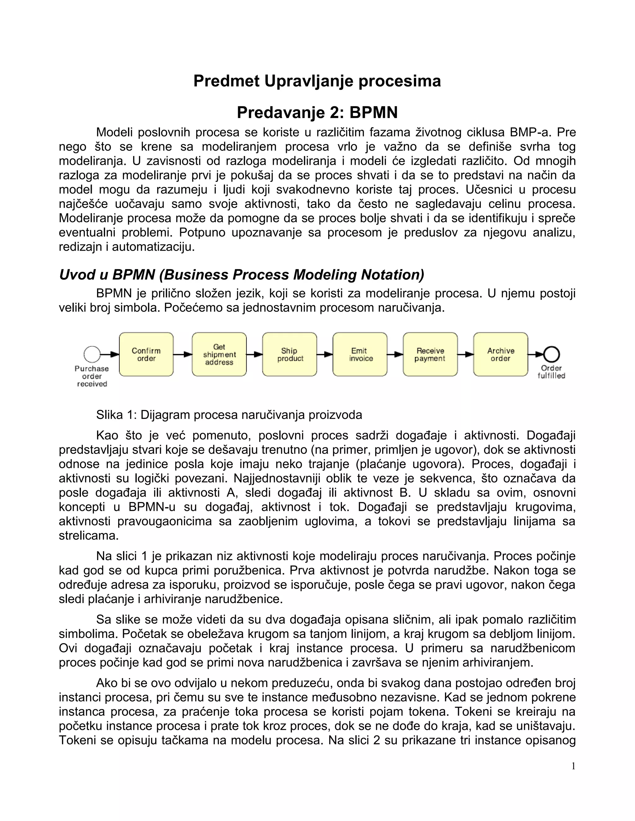 UPRO01 - Modeliranje poslovnih procesa i BPMN | PDF