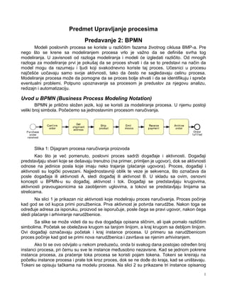 UPRO01 - Modeliranje poslovnih procesa i BPMN | PDF