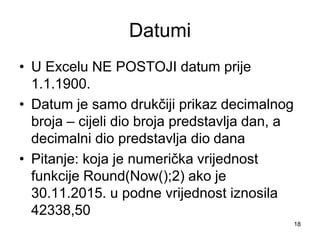 Predavanje9 - Excel 2. dio | PPTX