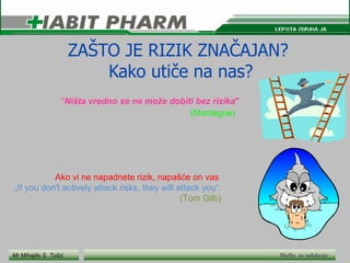 Upravljanje rizikom i analiza rizika | PPT