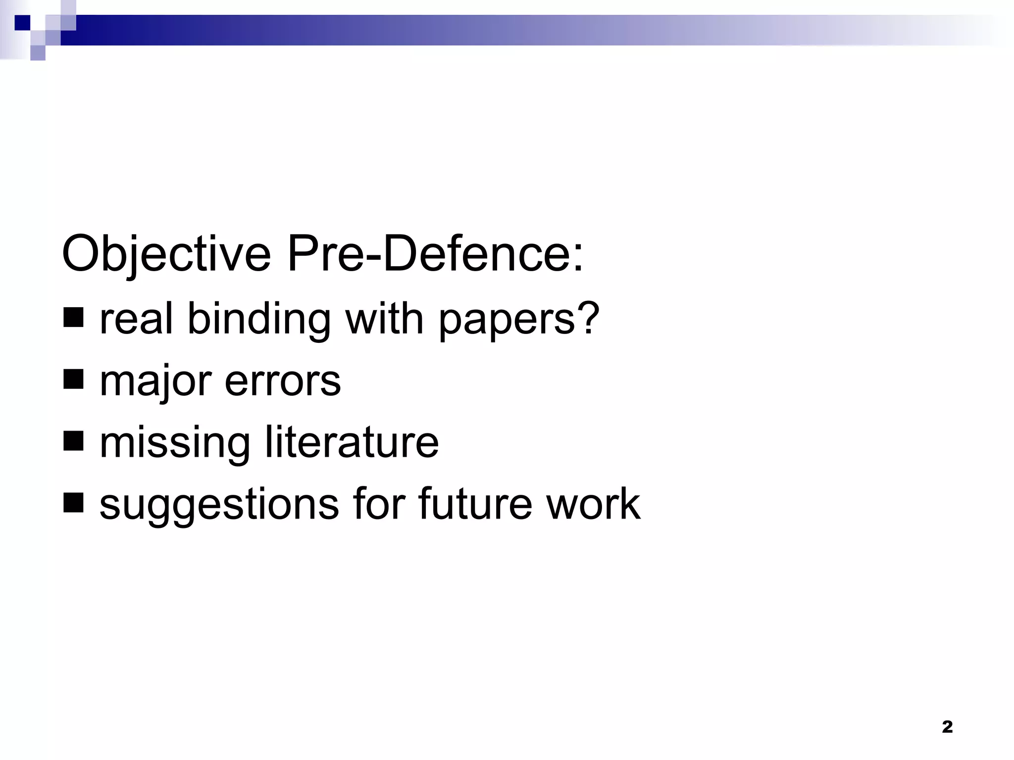 Pre-Defence | PPT