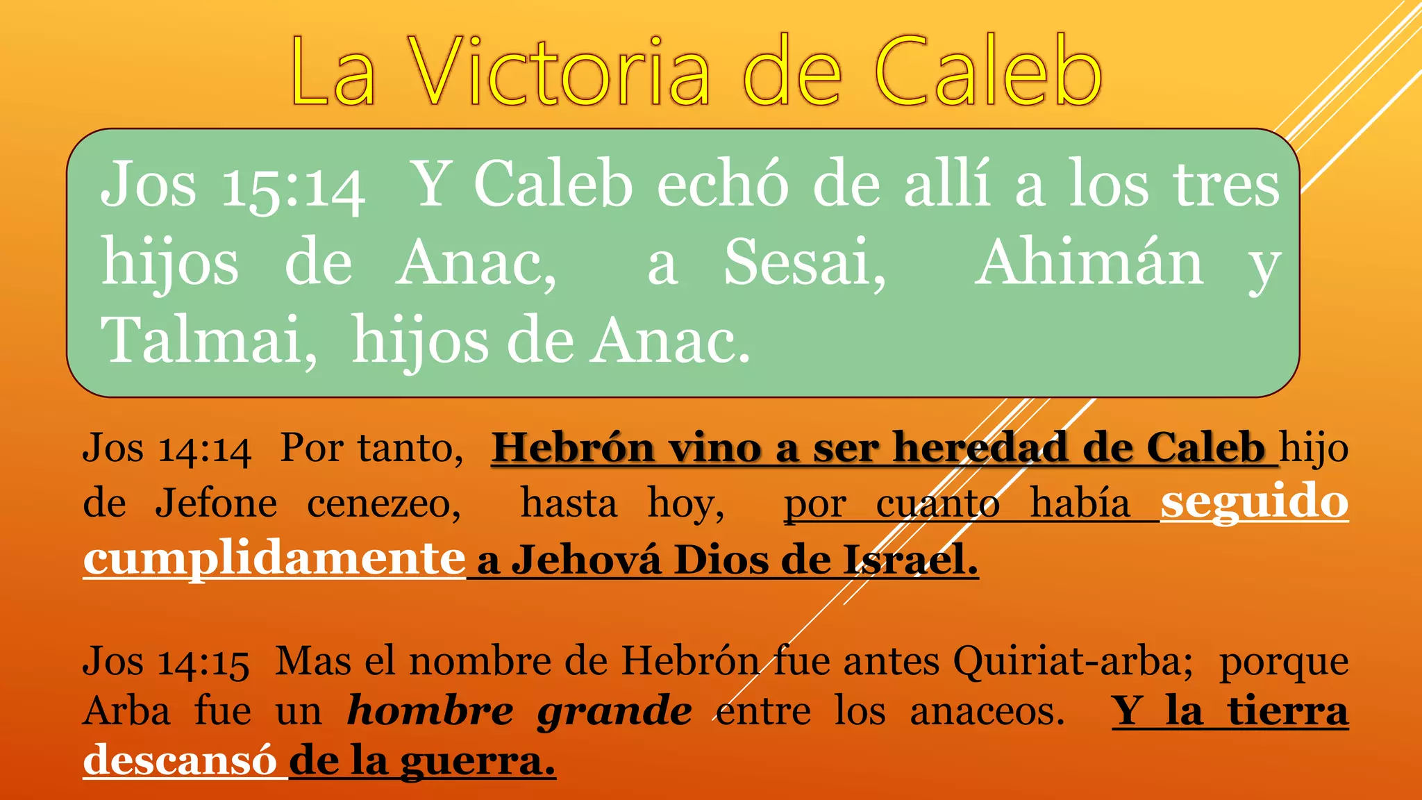 LA CONQUISTA DE CALEB | PPTX | Christianity | Religion & Spirituality