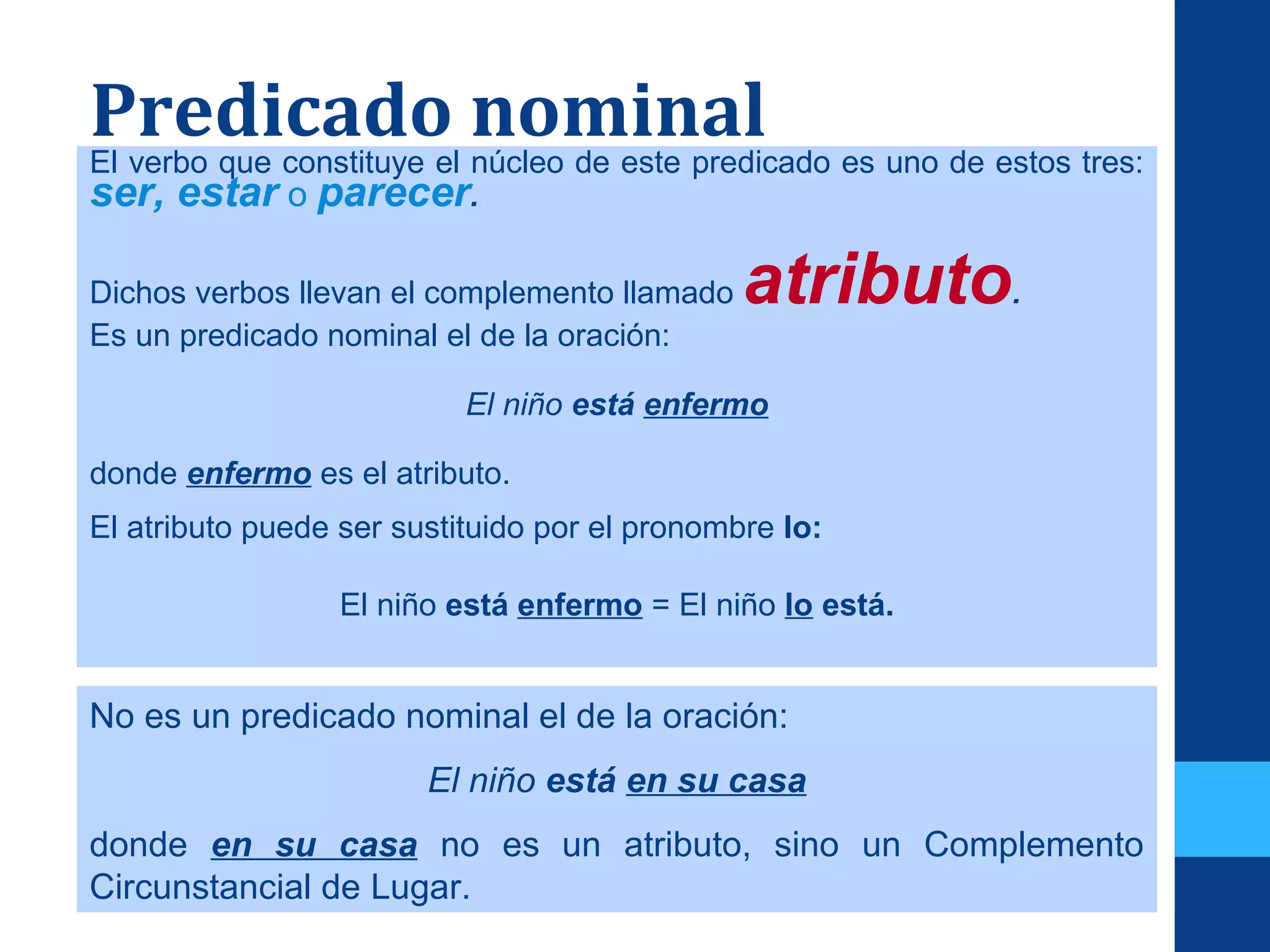 Predicados nominal y verbal | PPT