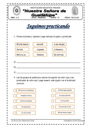 Predicado y sujeto 2 | DOCX
