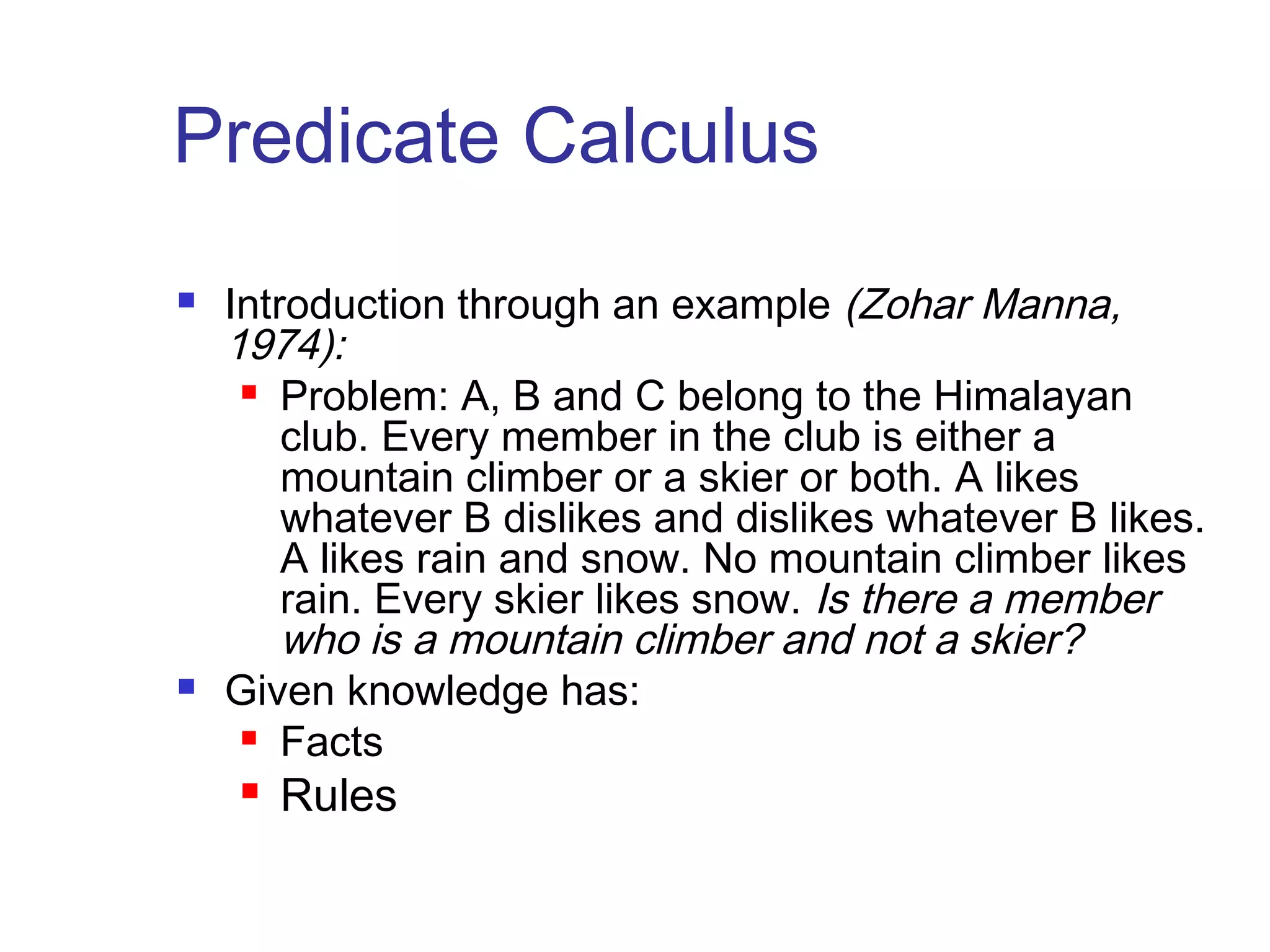 Predicate calculus | PPT | Free Download
