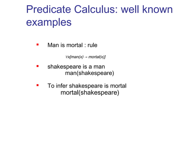 Predicate calculus | PPT