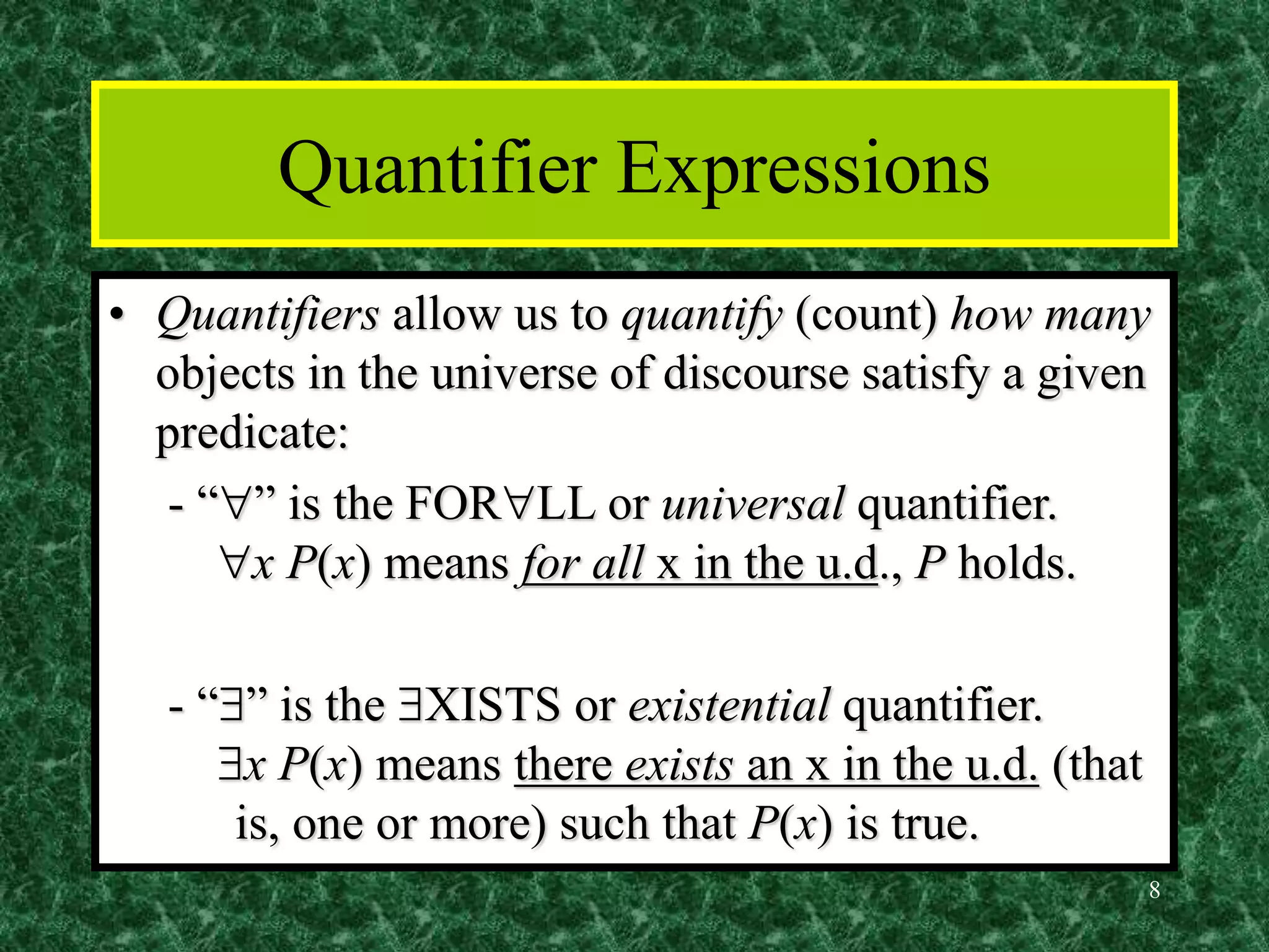 Predicatelogicpptx Programming Languages Computing