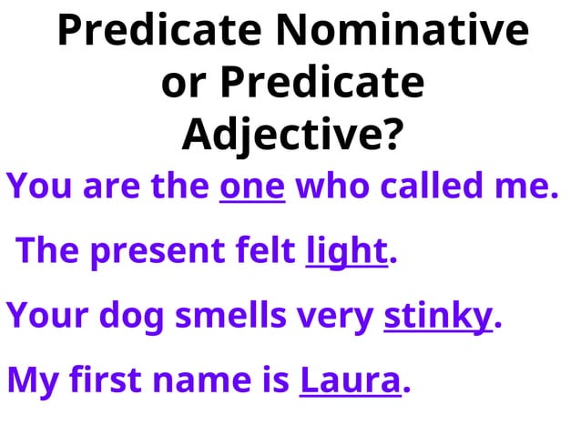 Predicate Nominatives for Smart City International | PPT