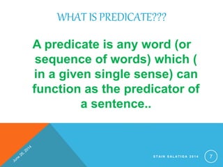 PREDICATES | PPT
