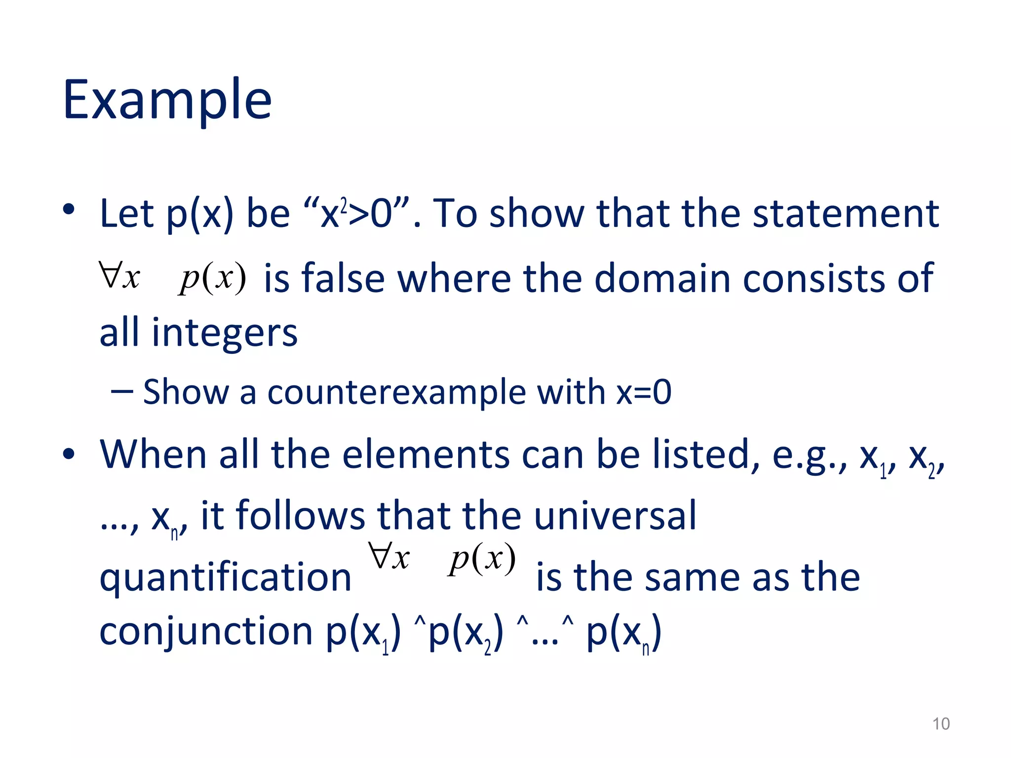 Predicates and Quantifiers | PPT