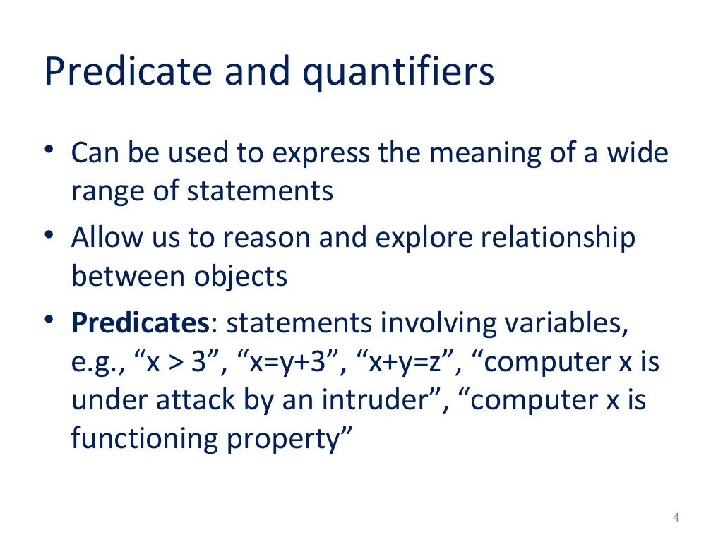 Predicates and Quantifiers