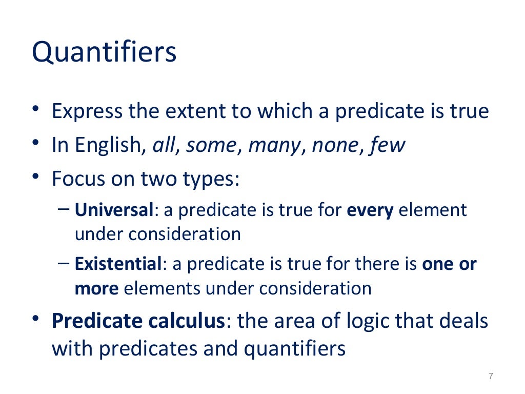 Predicates and Quantifiers