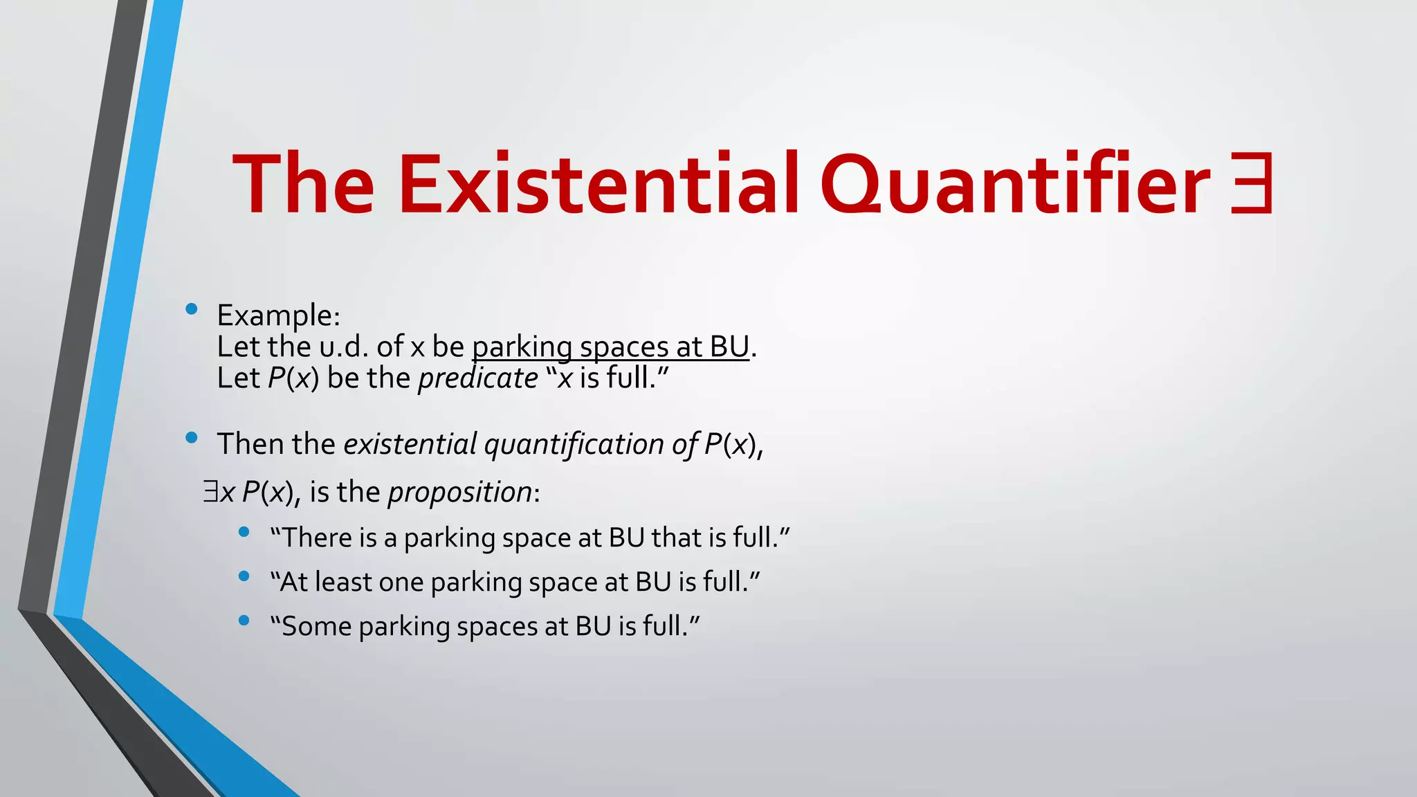 Predicates and quantifiers presentation topics | PPT