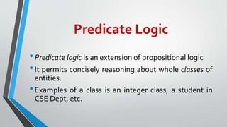 Predicates and quantifiers presentation topics | PPT