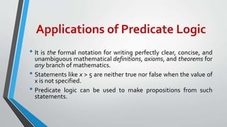 Predicates and quantifiers presentation topics | PPT
