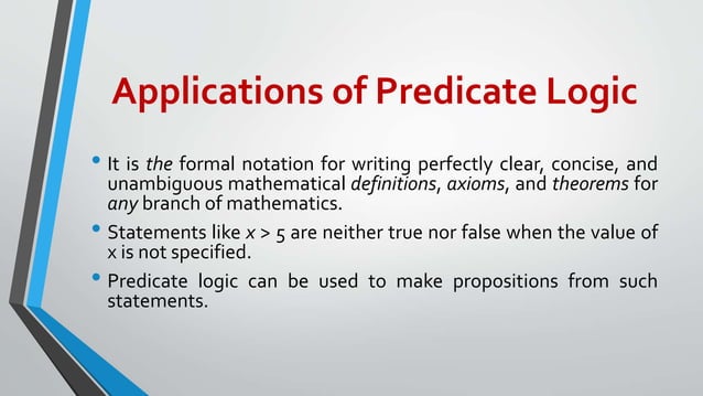 Predicates and quantifiers presentation topics | PPT