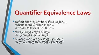 Predicates and quantifiers presentation topics | PPT