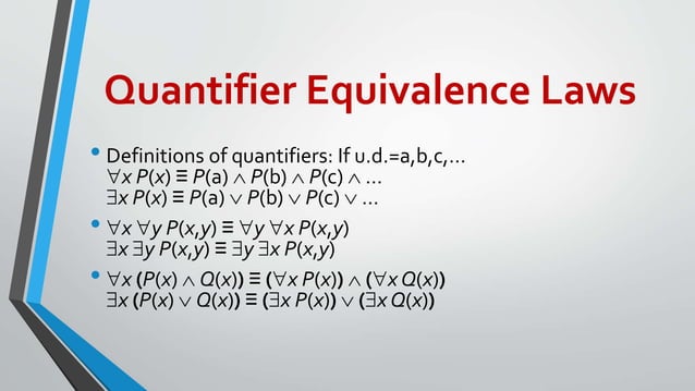 Predicates and quantifiers presentation topics | PPT