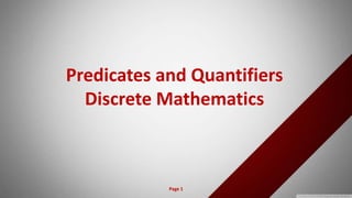 Predicates and quantifiers | PPTX