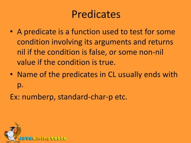 Lisp Predicates In Lisp Ppt